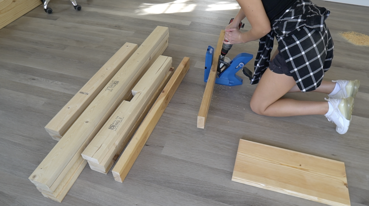 DIY Large Work Table | Free Plans! - Home With Stefani