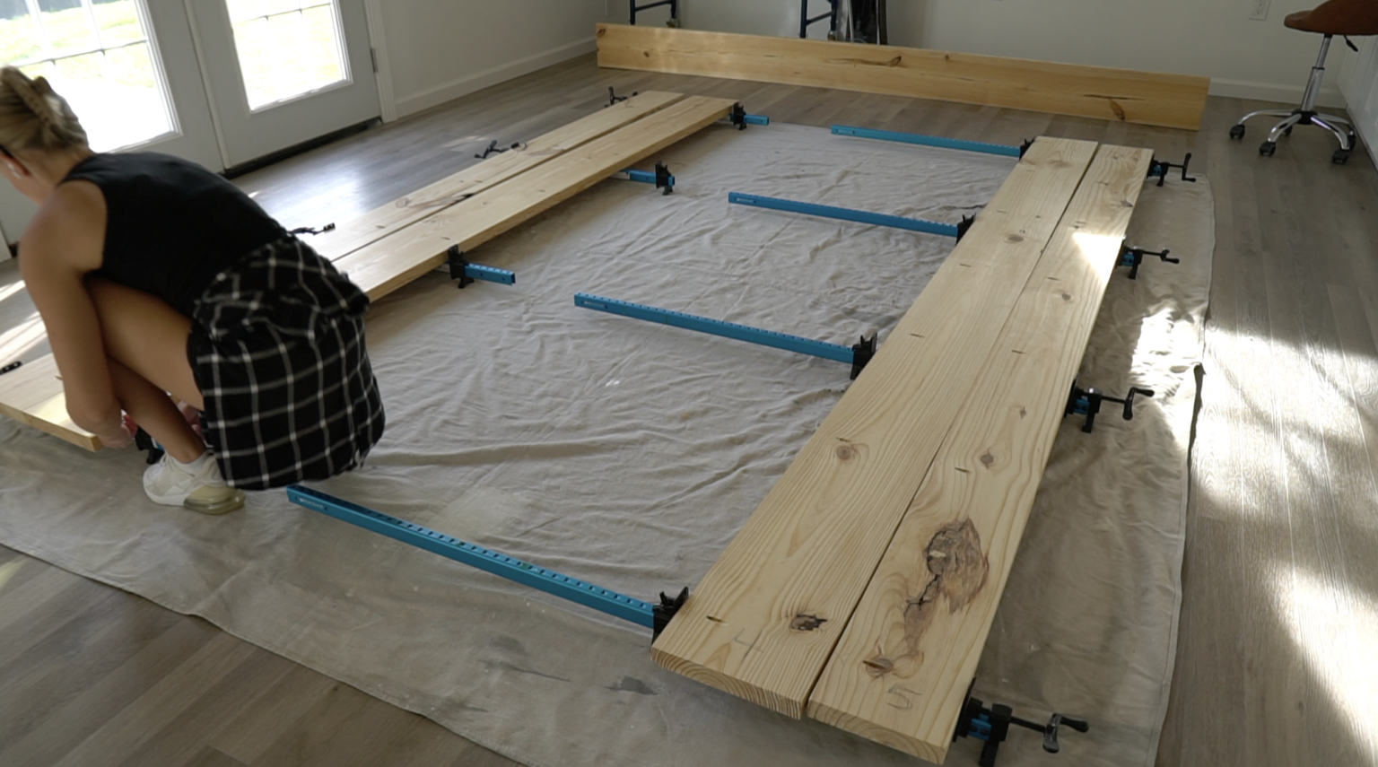 DIY Large Work Table | Free Plans! - Home With Stefani