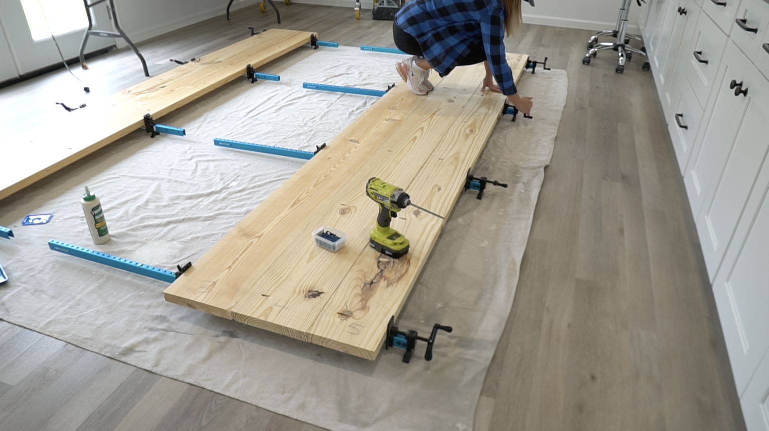 DIY Large Work Table | Free Plans! - Home With Stefani