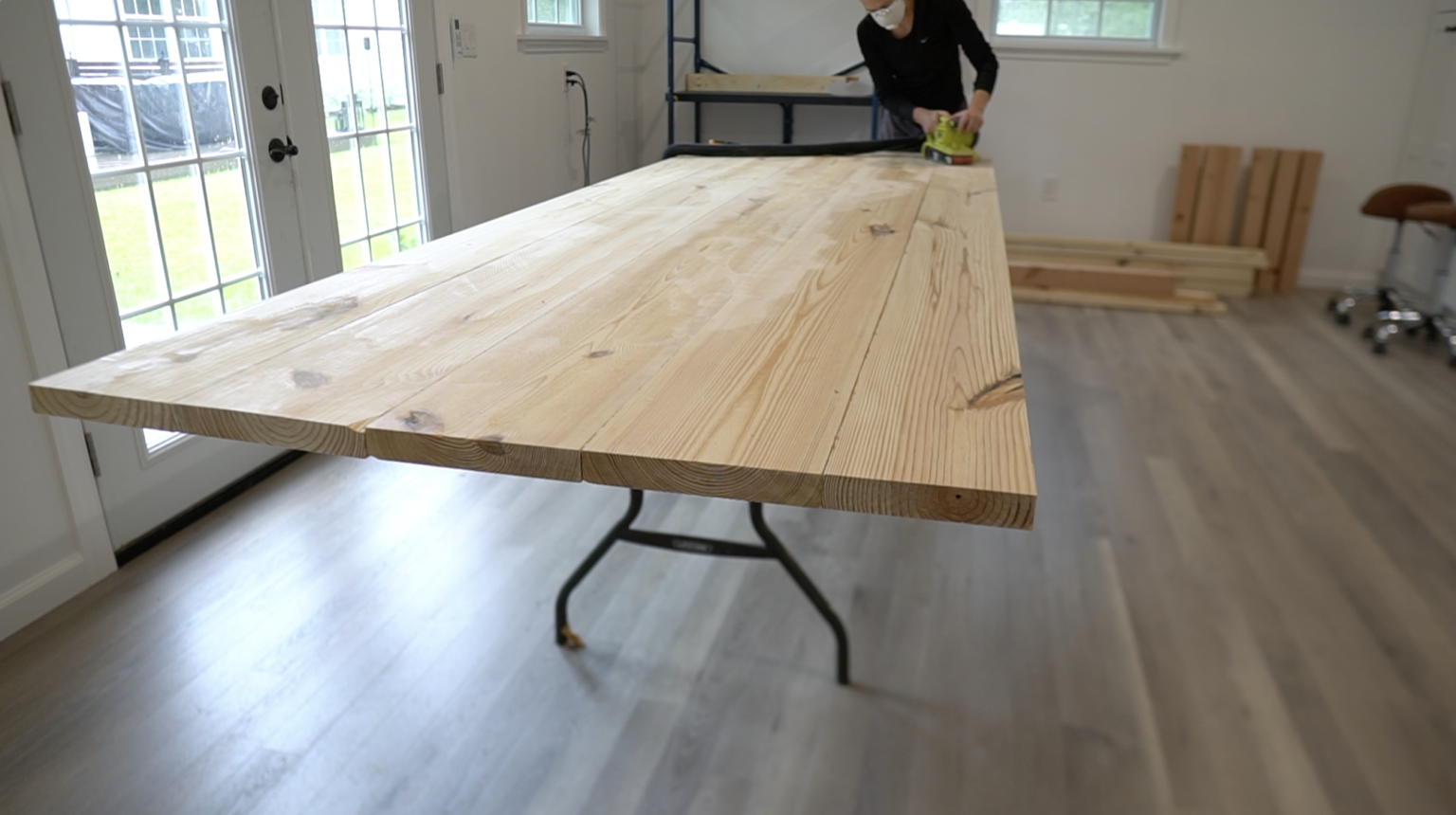 DIY Large Work Table | Free Plans! - Home With Stefani